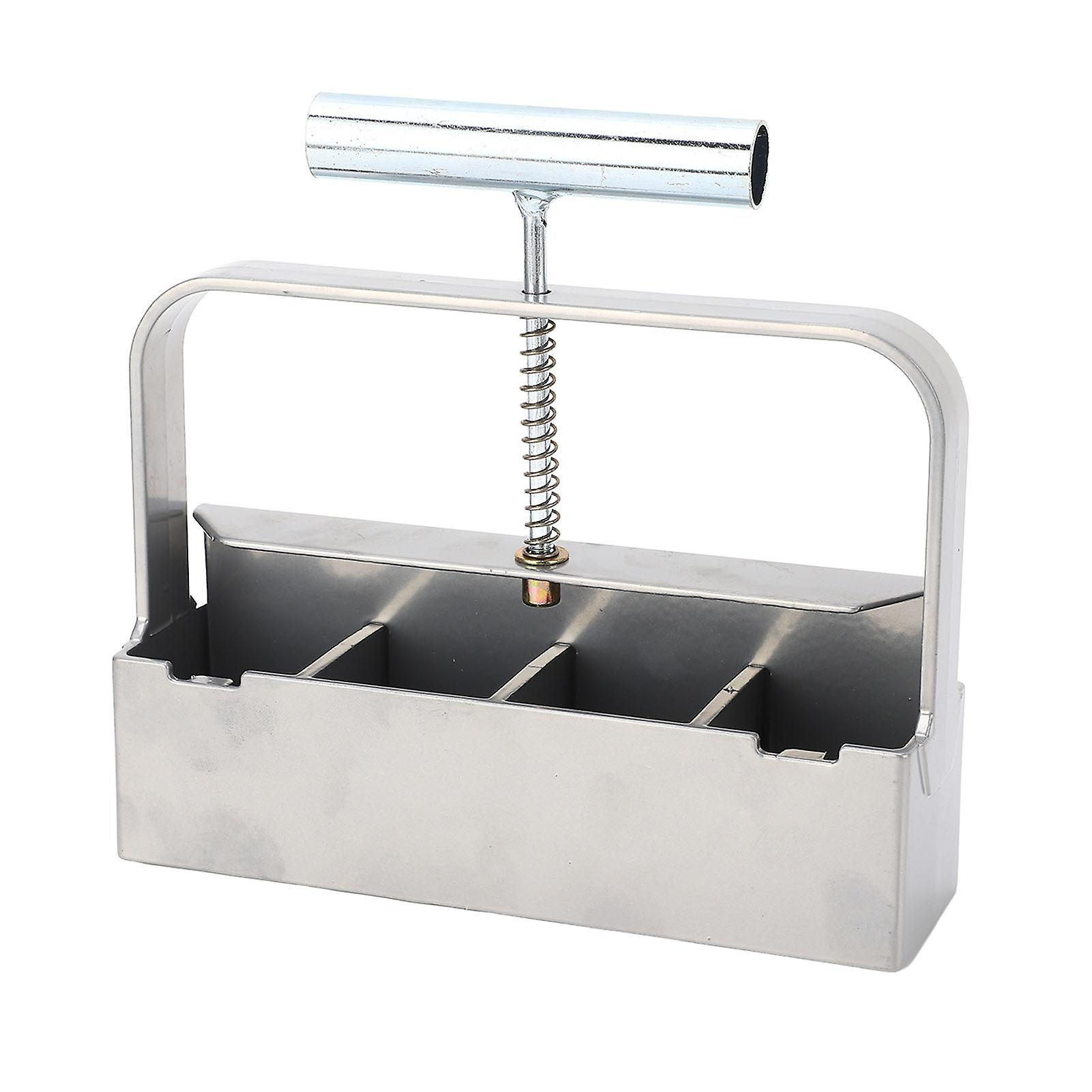 Soil Block Maker with Handle 4 Cell Seed Blocker Stainless Steel Manual ...