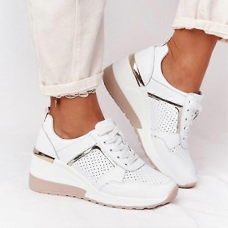 New Lace-up Wedge Sports Snickers Women's Vulcanized Casual Comfy Shoes ...