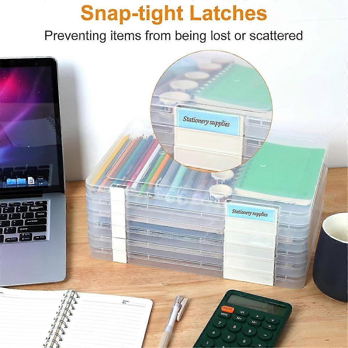 Plastic File Storage Box, 6 Pack A4 Paper Storage Boxes With Two Types ...