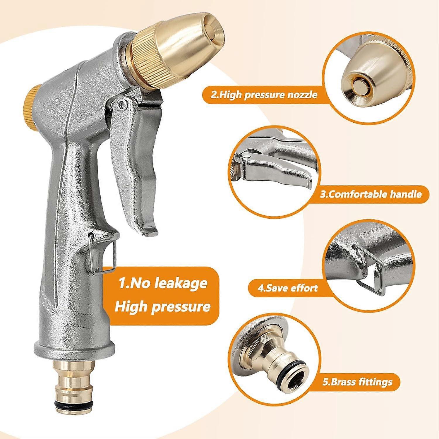 Garden Hose Spray Gun with Full Brass Nozzle,Water Hose Pipe Spray Gun ...