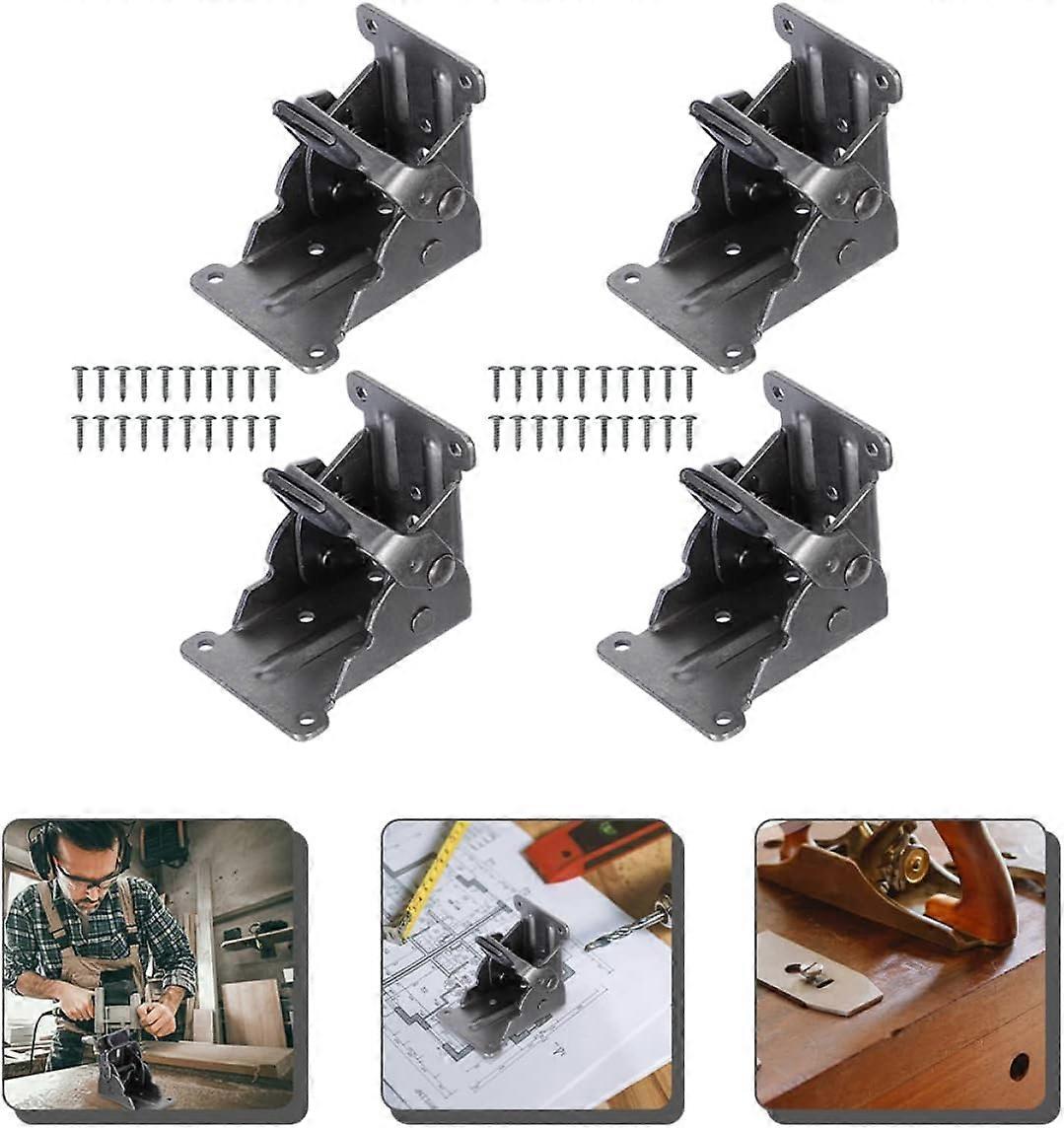 Shelving Brackets 4PCS 90 Degree self Locking Hinges for Table Legs ...