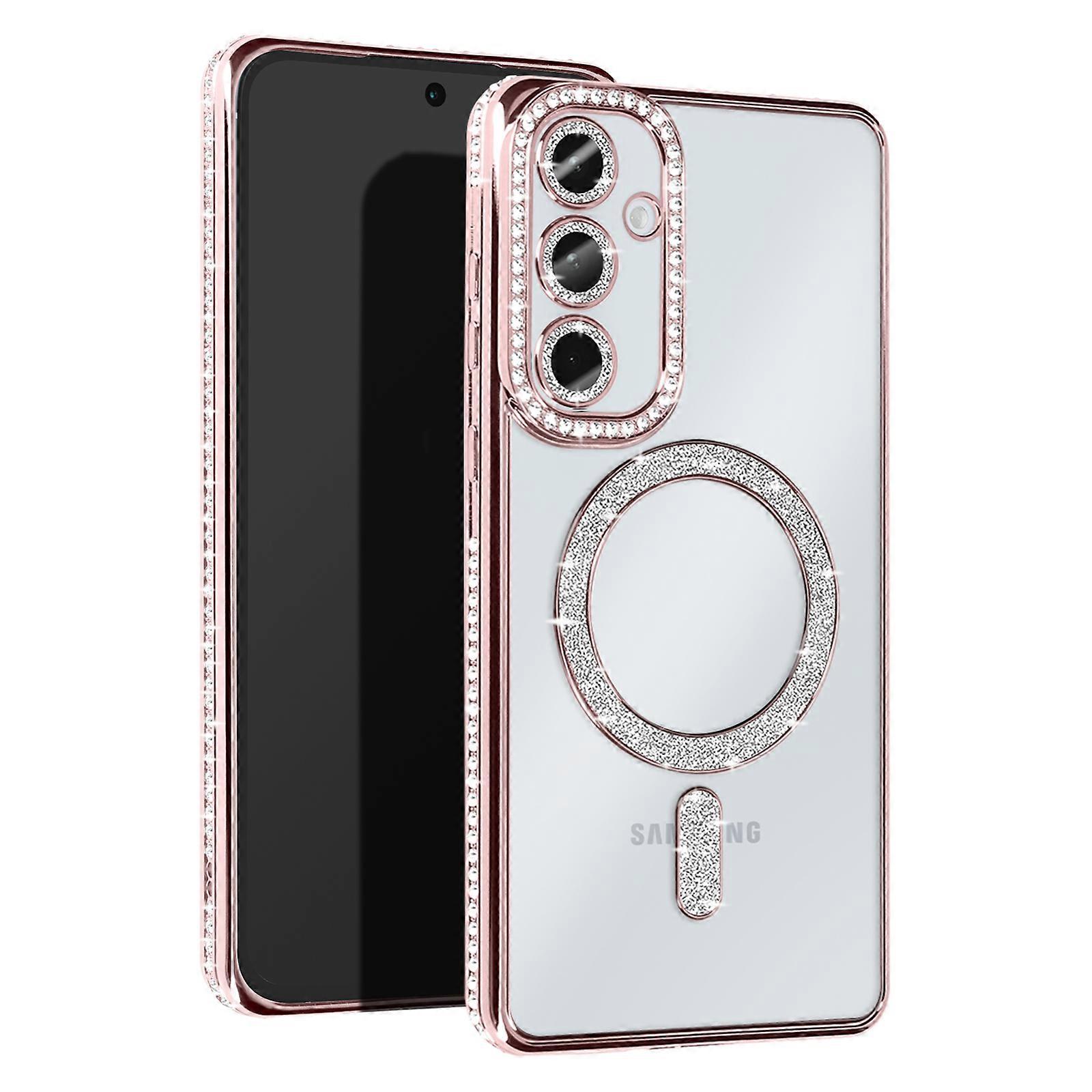 Diamond Case for Galaxy A35 MagSafe Around Strass, Rose Gold | Fruugo UK