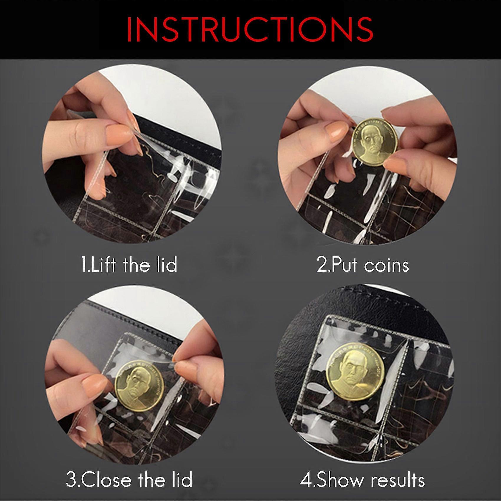 10 PCS 42 Pockets Clear Coin Holders Folder Sheets Storage Collection ...