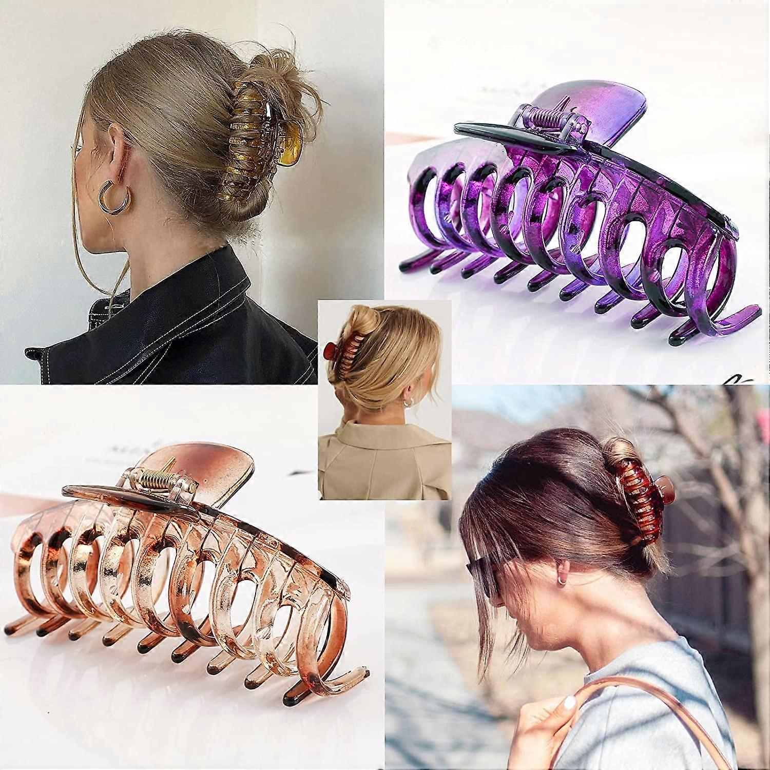 Hair Claw Clips for Thick Hair, 4.3Inch ABS Nonslip Large Hair Clips ...