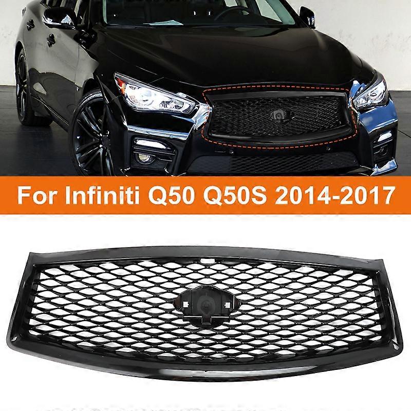 Car Front Grille Racing Grill Replacement Body Kit Upper Bumper Hood Mesh Grid For Infiniti Q50 ...