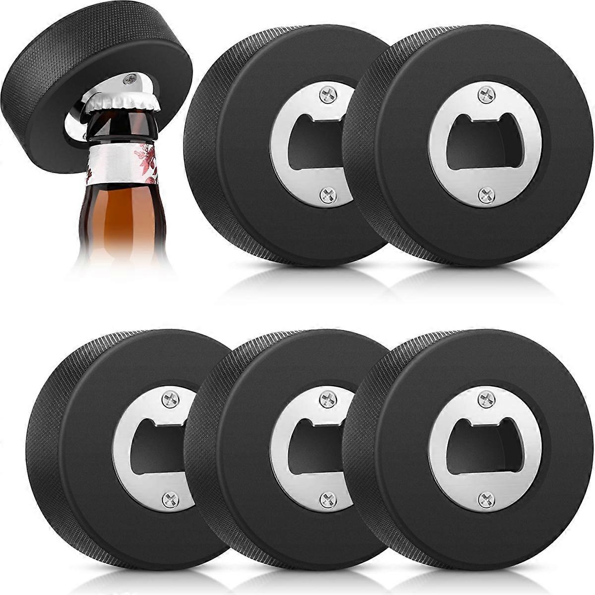 6 Pcs Ice Hockey Puck Bottle Openers Stainless Steel Beer Bottle ...