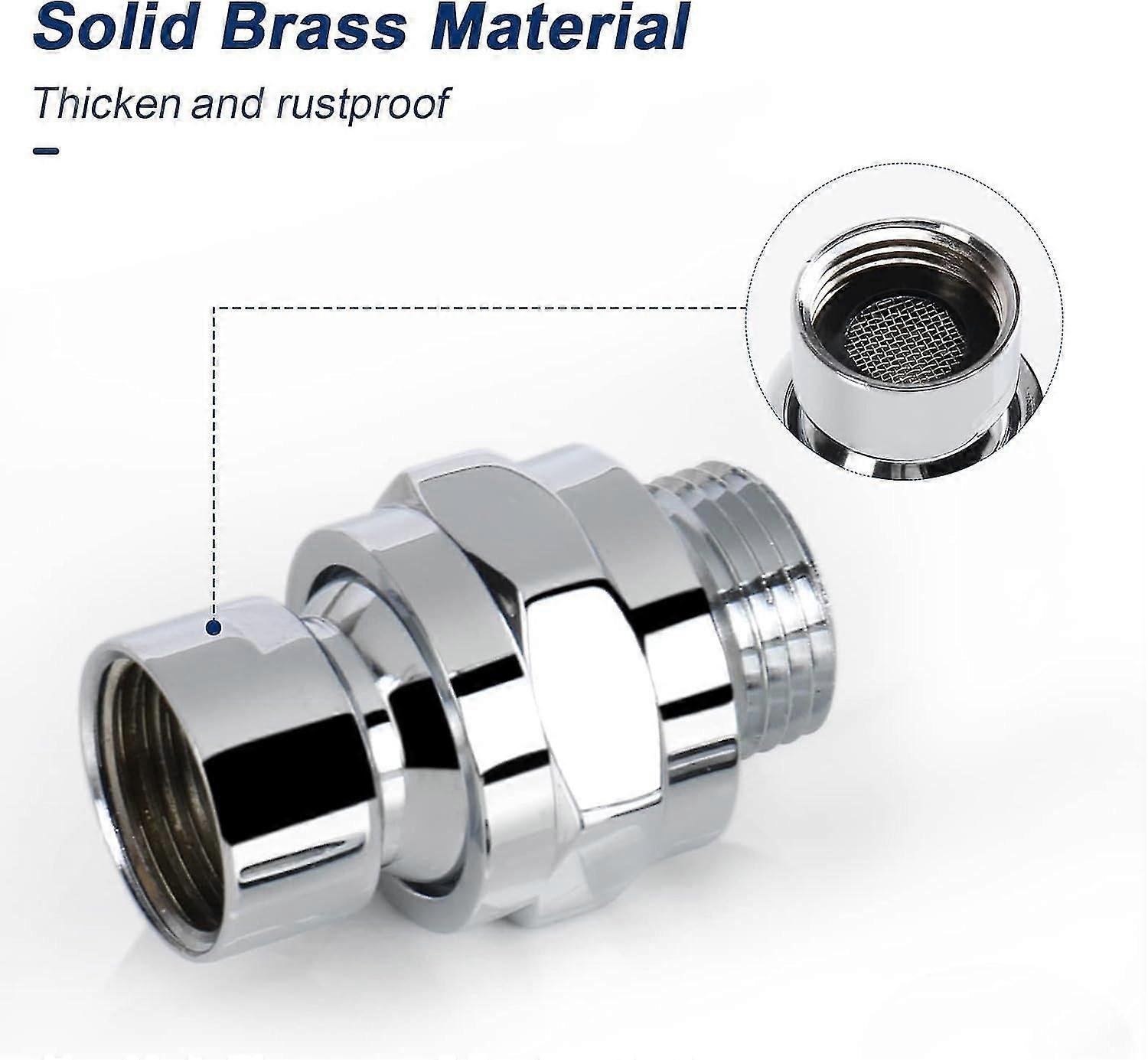 Shower Head Swivel Ball Adapter - Solid Brass Shower Connector Ball ...