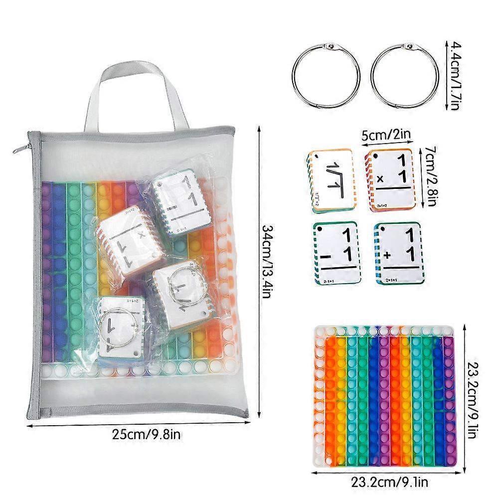 Math Flash Cards & Pop Fidget Chart for Kids - Addition, Subtraction ...