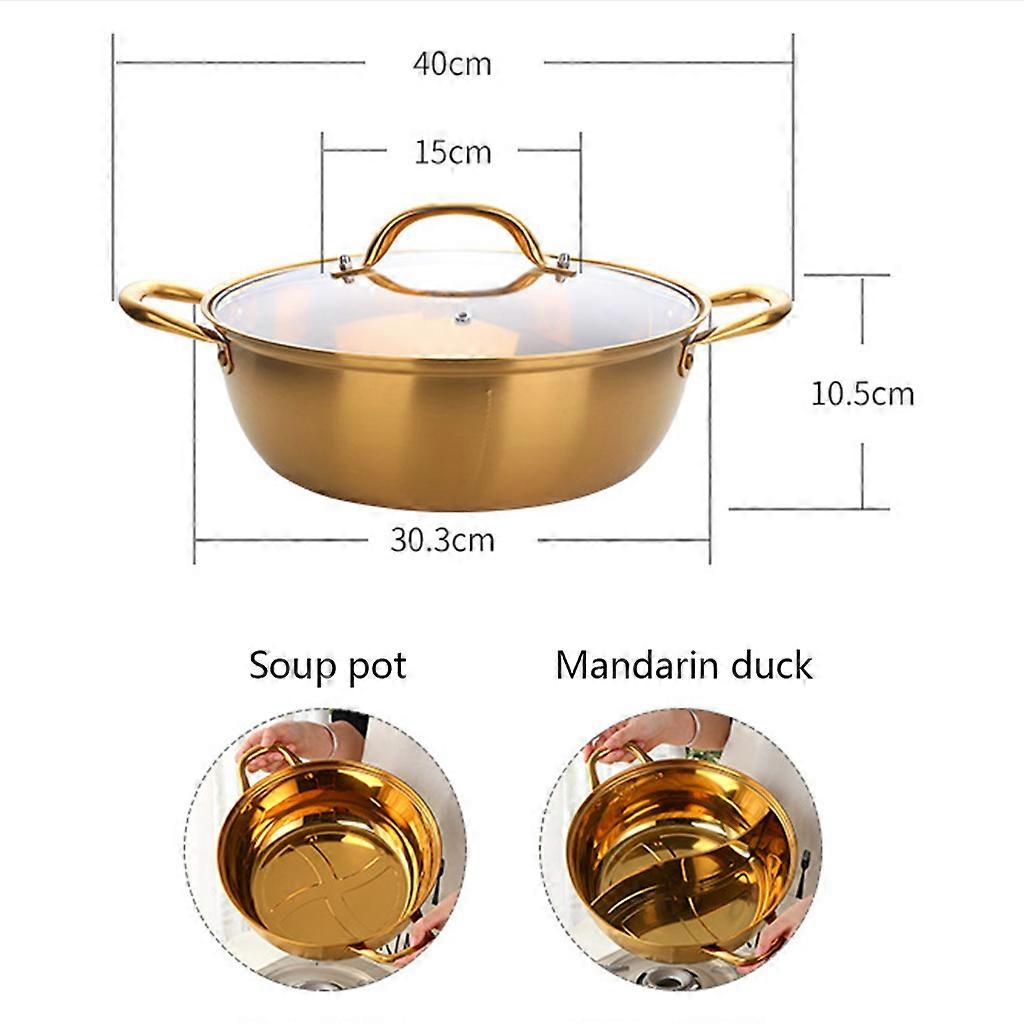 Stainless Steel Divided Pot Gas Stove Cooker Hot Pot Soup Cooking Pot ...