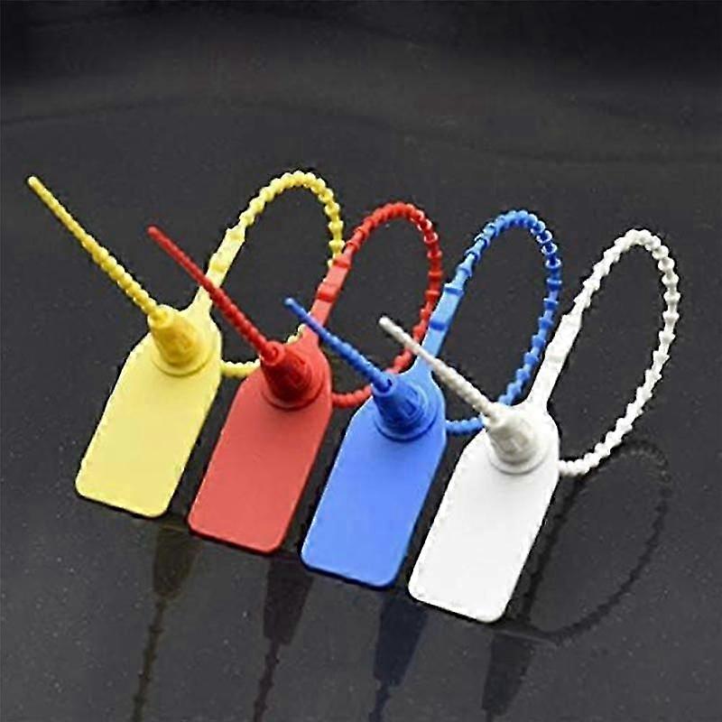 100 Plastic Tamper Seals, Numbered Zip Ties Tags,Disposable Self ...