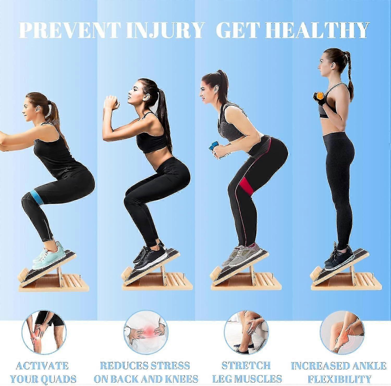 Adjustable Professional Wood Slant Board for Calf and Ankle Stretch ...