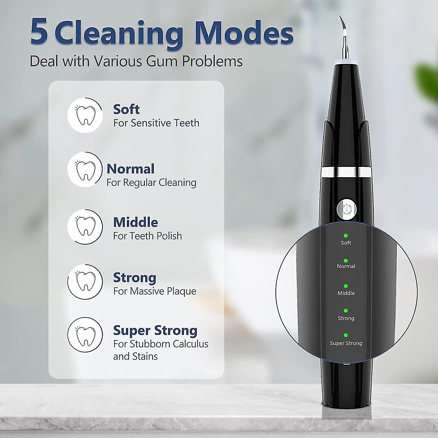 Plaque Remover For Teeth Electric Teeth Cleaning Kit With Led Light ...