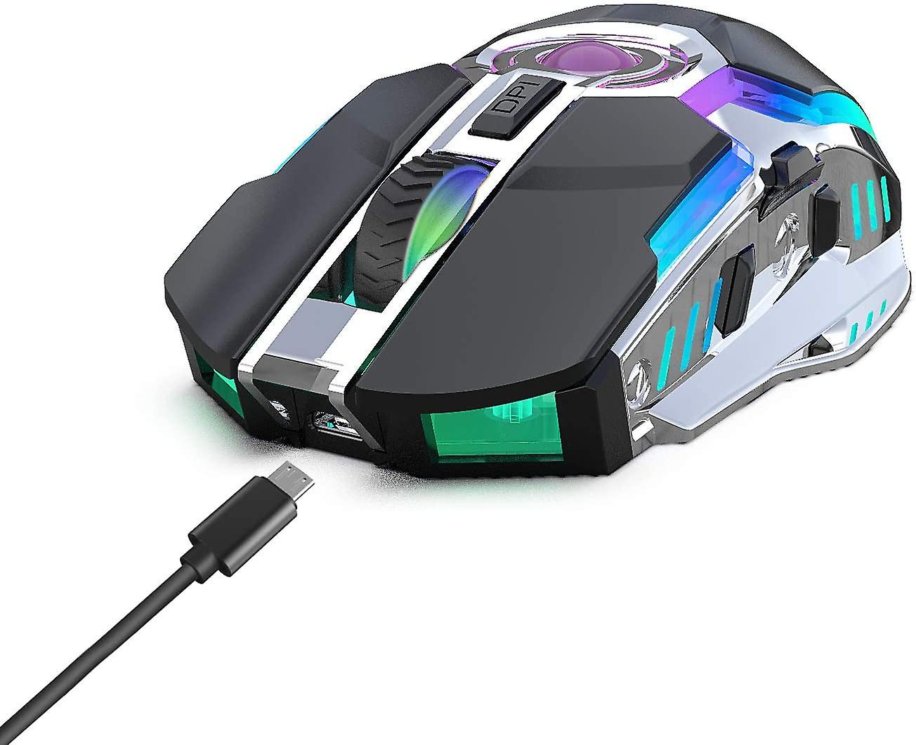 Rechargeable 2.4g Wireless Gaming Mice With Usb Receiver And Rgb Colors ...
