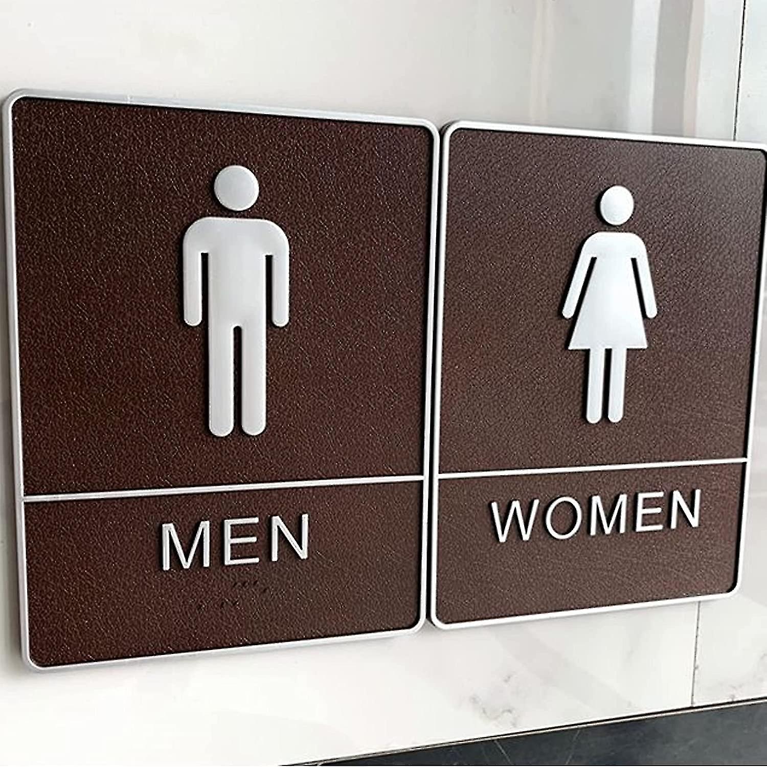 Señales de inodoro de símbolos masculinos y femeninos, calcomanías de ...