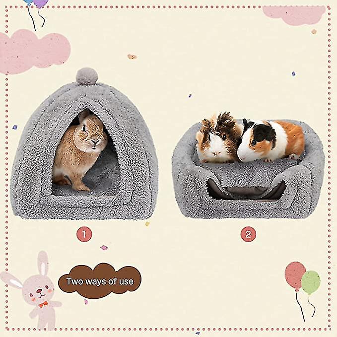 Large Rabbit Cave Bed Bunny Warm Tent House Small Animal Triangle ...