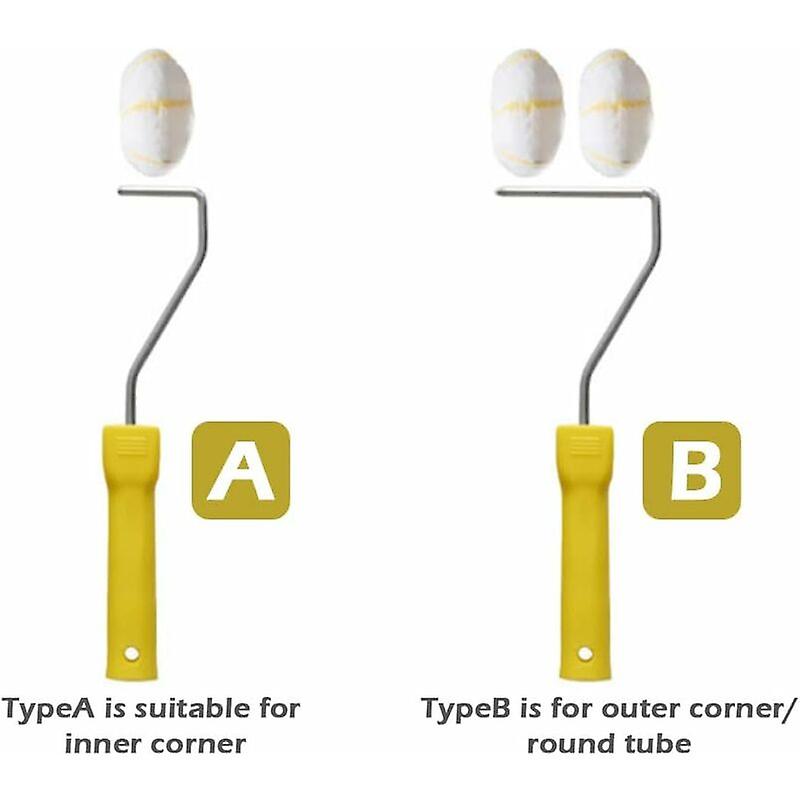 Kit of 3 ultimate corner paint rollers for walls and ceilings - Corner roller and sleeve for use ...