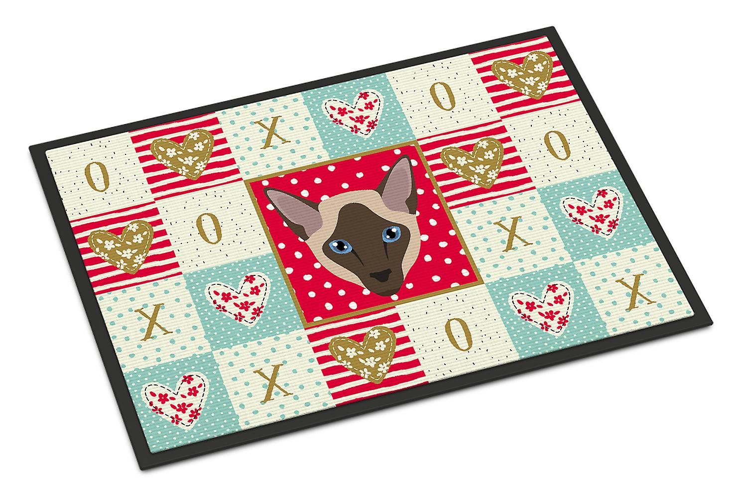 Siamese Modern Cat Love Door Mat, Indoor Rug or Outdoor Welcome Mat ...