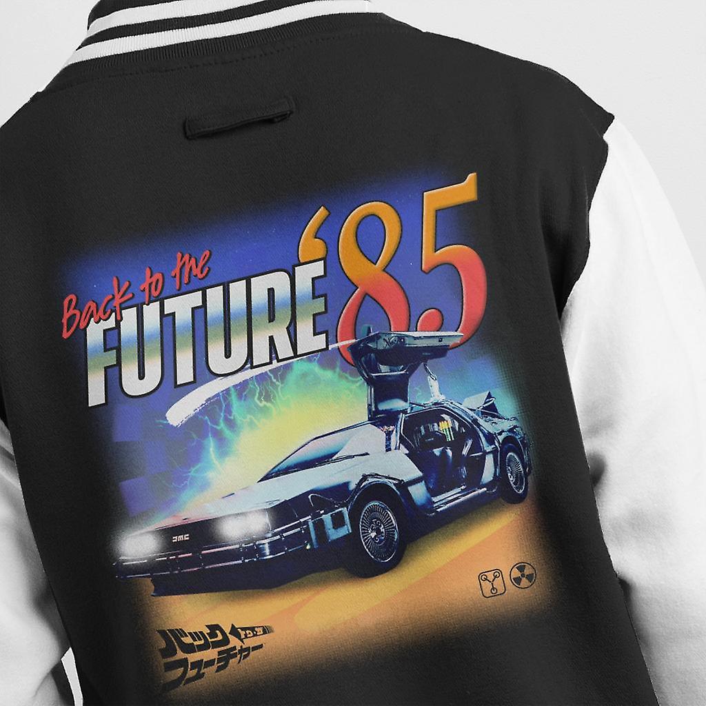 Back to the Future Delorean 85 Electric Charge Men's Varsity Jacket ...