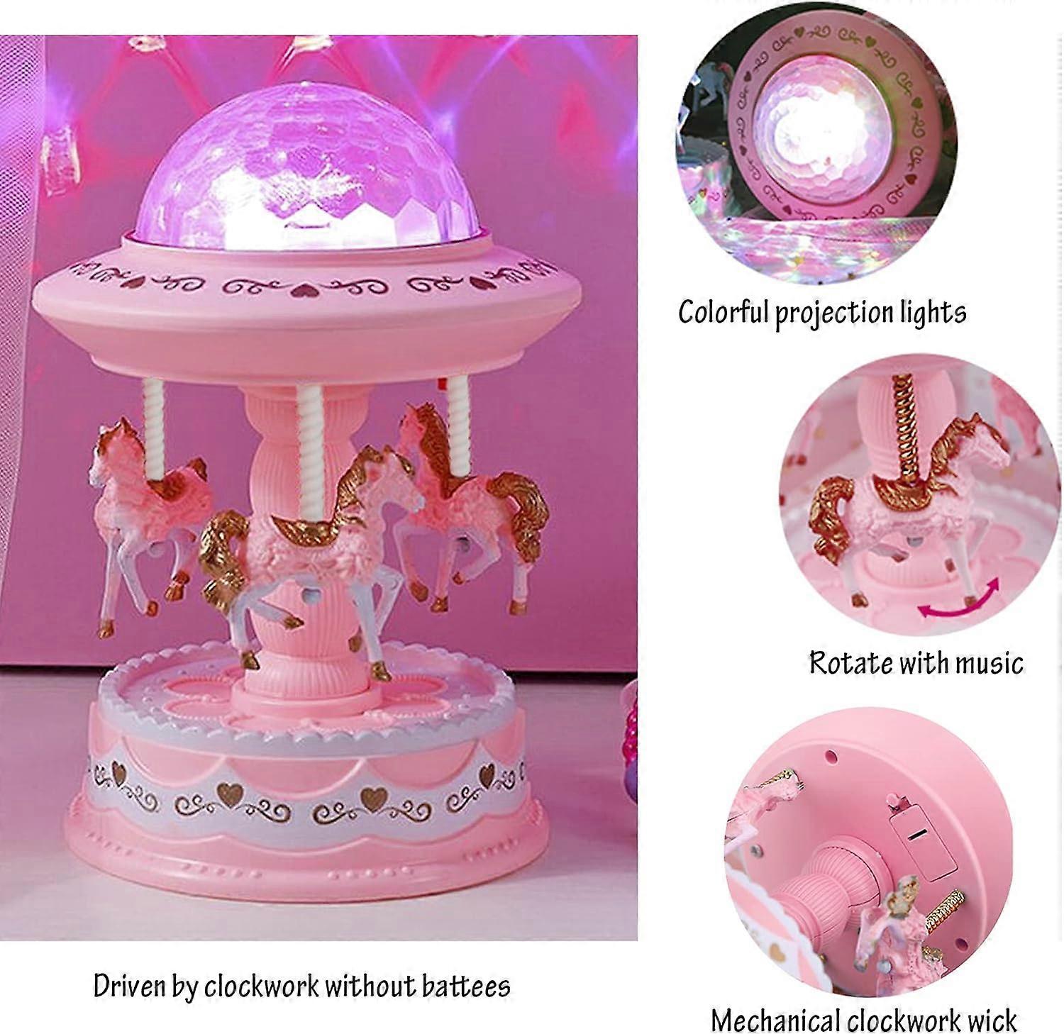 Carousel Music Box,Carousel Horse Music Box Color Changing LED Lights ...