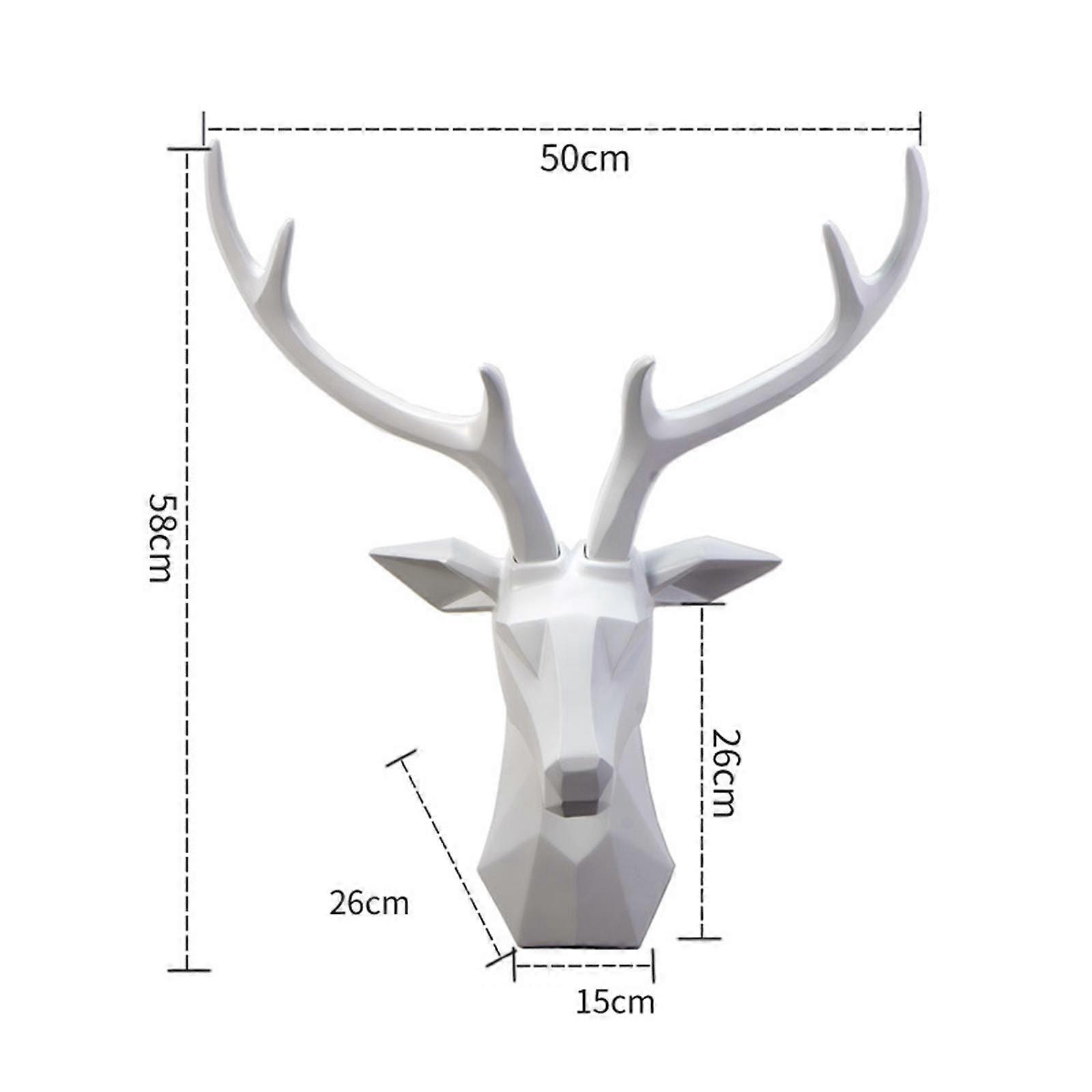 Geometrial Deer Head Sculpture Animal Figurine for Holiday Room Porch L ...