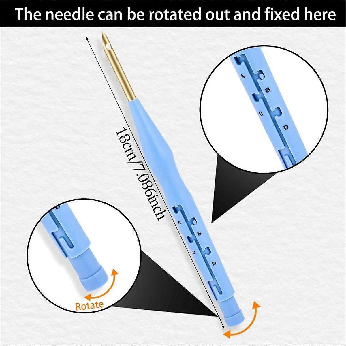 18 Pieces Punch Needle Set Adjustable Punch Needle Tool Punch Needle ...