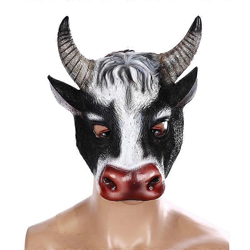 Half face Pu foam 3d realistic animal cow cow head mask Easter ...