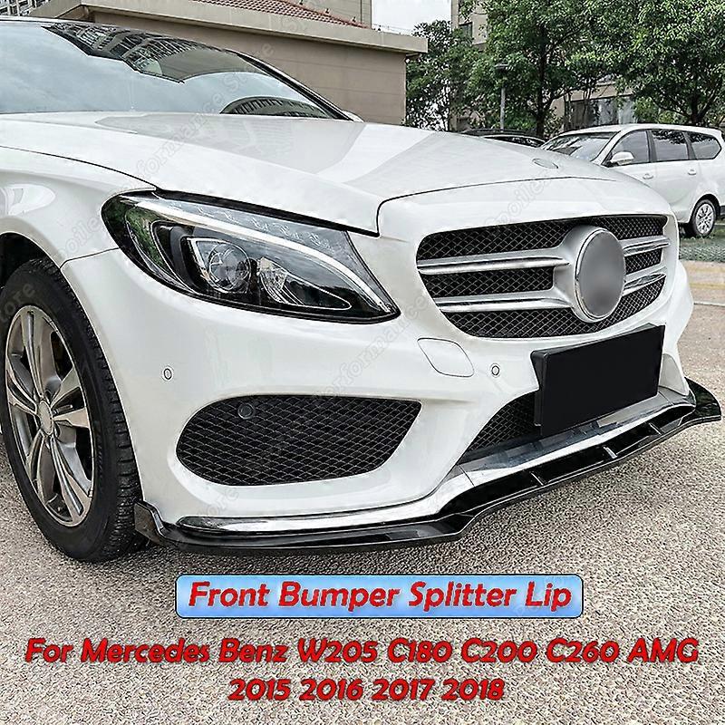 Gloss Black Front Lip Bumper Splitter Diffuser ABS Body Kit Spoiler For ...