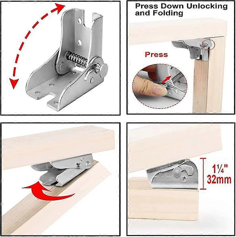 (4 Pieces) Folding Frame, Self-locking Hinge, Folding Table Legs ...