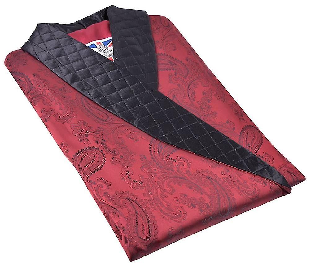 Bown of London Clarke Short Smoking Jacket - Claret Burgundy | Fruugo US