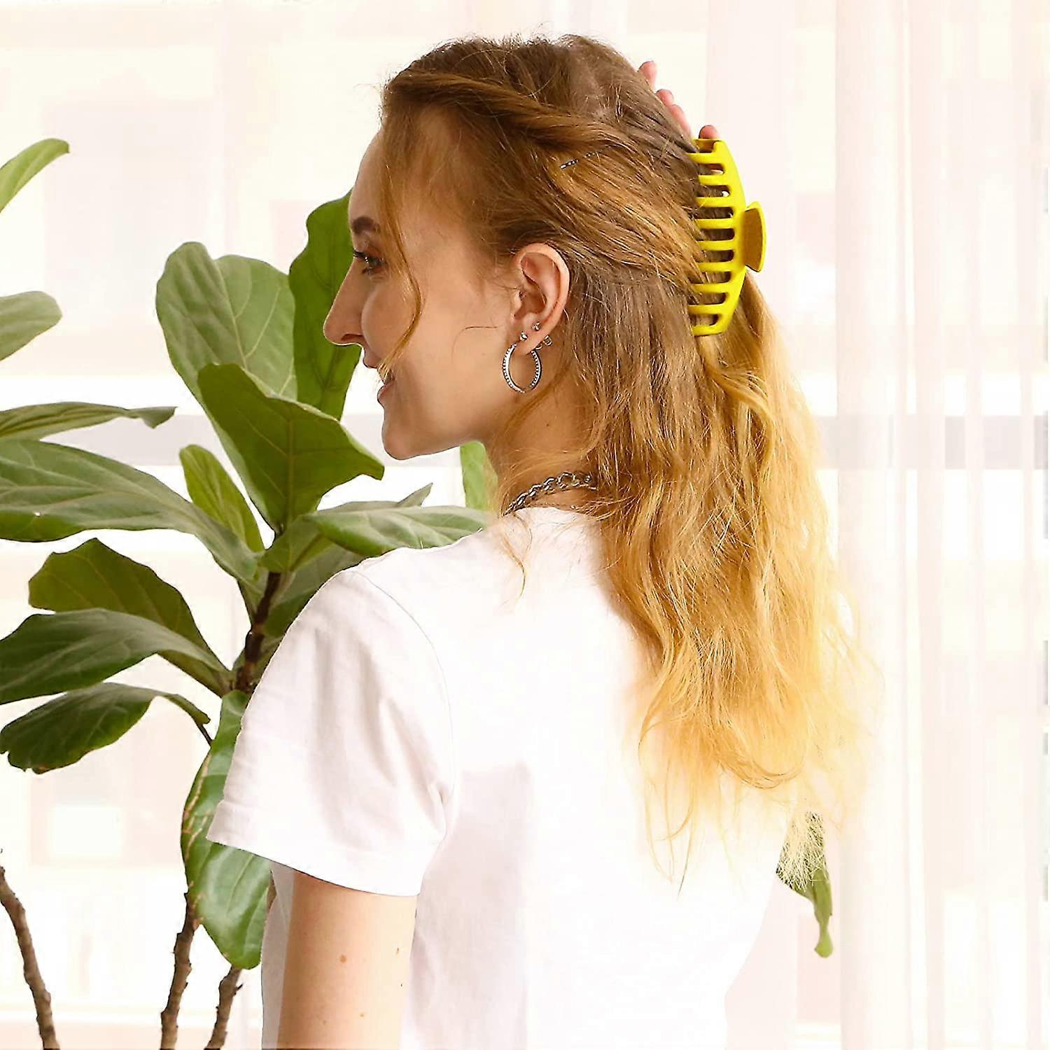 Big Hair Clips For Women 4 Inch Nonslip Large Hair Claw Clips For Girls ...