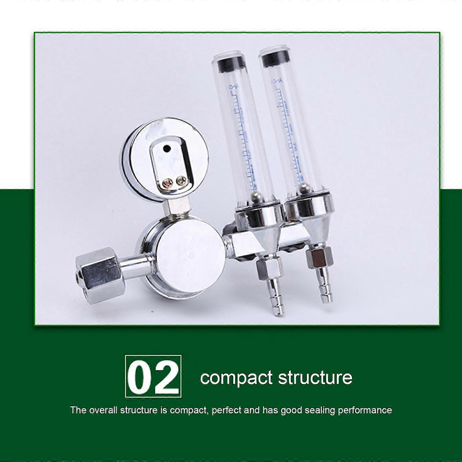 0-25 MPa Double Pipe Argon Regulator Non-slip Argon Flow Meter Gas Flow Reducer Air Pressure ...