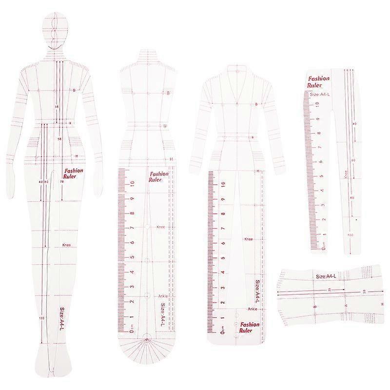 1 Set Clothing Drawing Template Ruler Model Fashion Sewing Patchwork ...