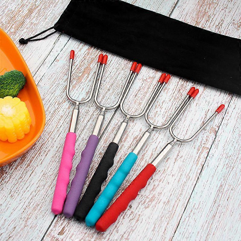 5pcs Stainless Steel Telescopic Grill Stick 35 Inch Sausage Grill Fork ...