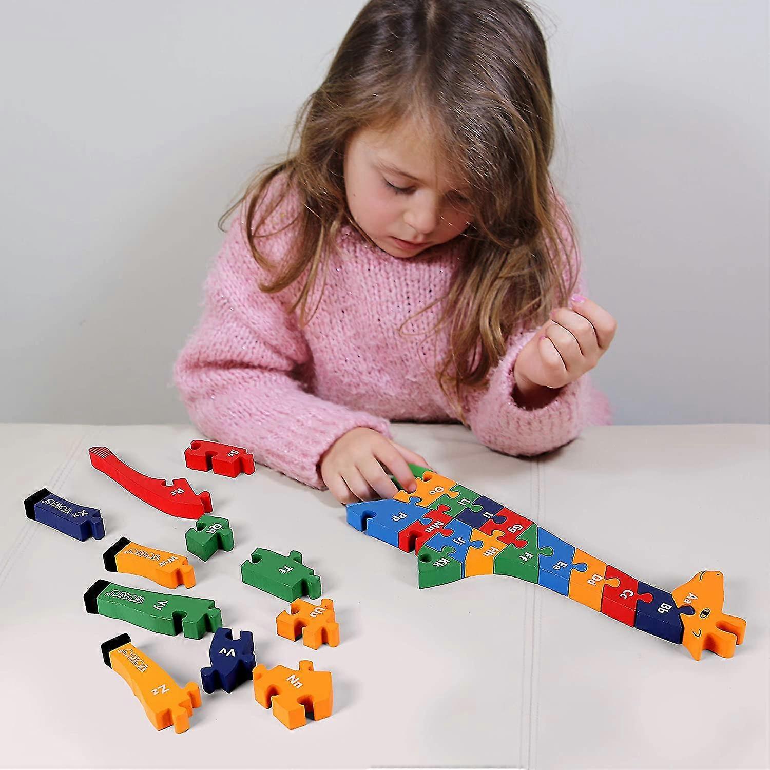 Wooden Giraffe Alphabet Blocks And Number Blocks Jigsaw Puzzle 41 Cm ...