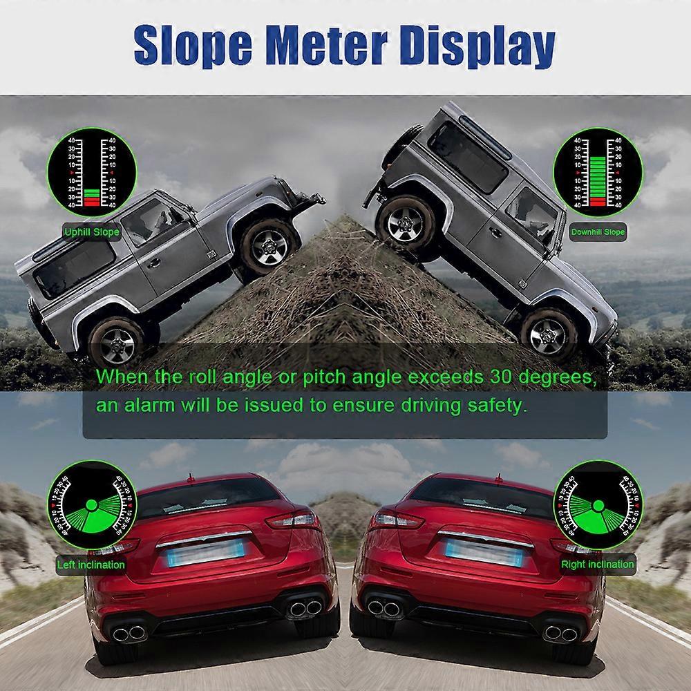 Inclinometer Compass Speedometer Car HUD Head Up Display GPS Overspeed ...
