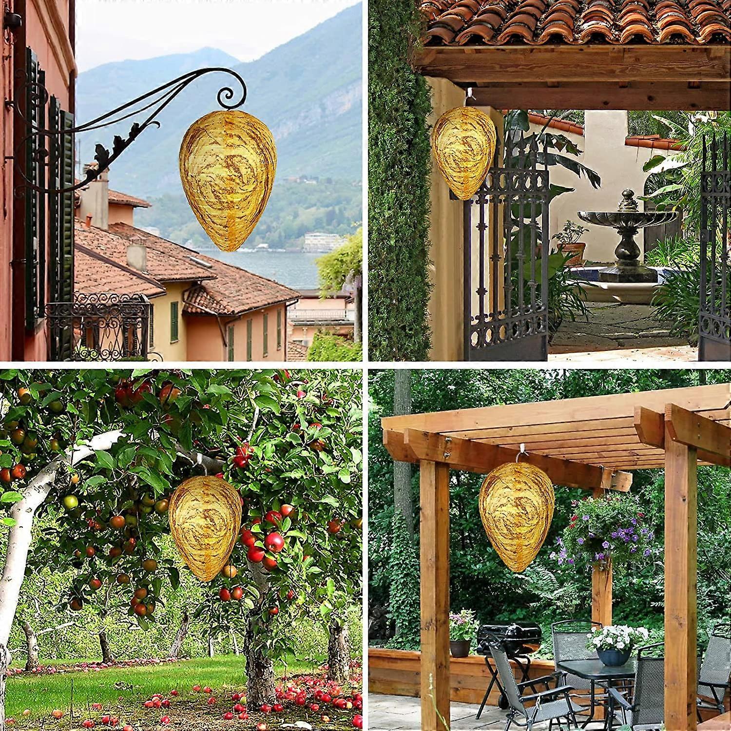 4 Pack Wasp Nest Decoy Natural Wasp Repellent Upgraded Waterproof ...