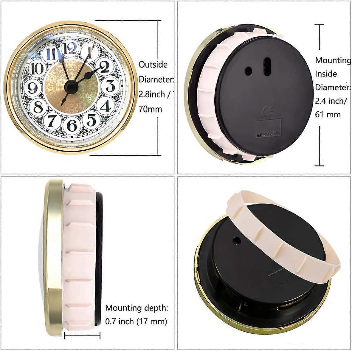 Mini Quartz Clock Insert 2.8 Inch (70 mm) Round Quartz Movement ...