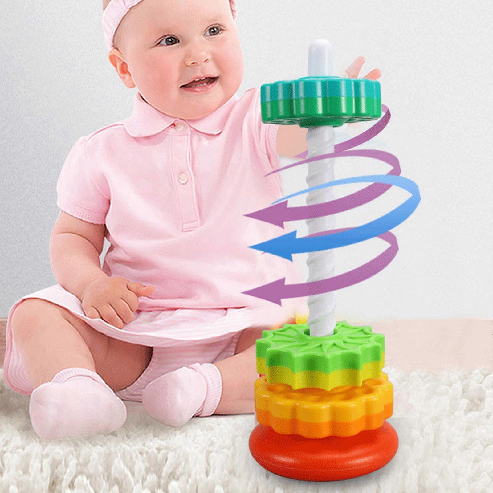 Five Wheel Rotating Tower Rainbow Rotating Tower Toy Rotating Le ...