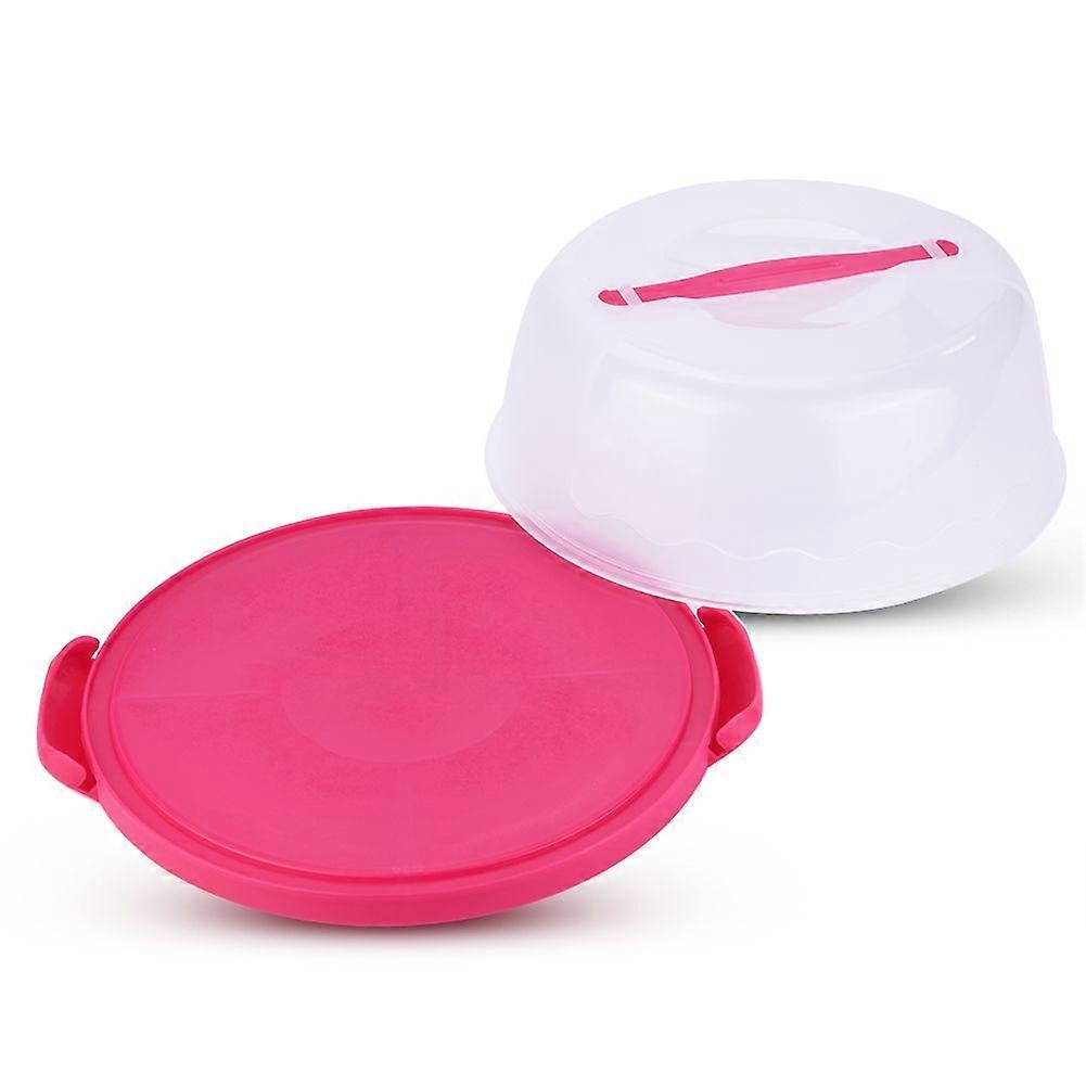 Portable Round Clear Cake Carrier Storage Container Server Locking Lid ...