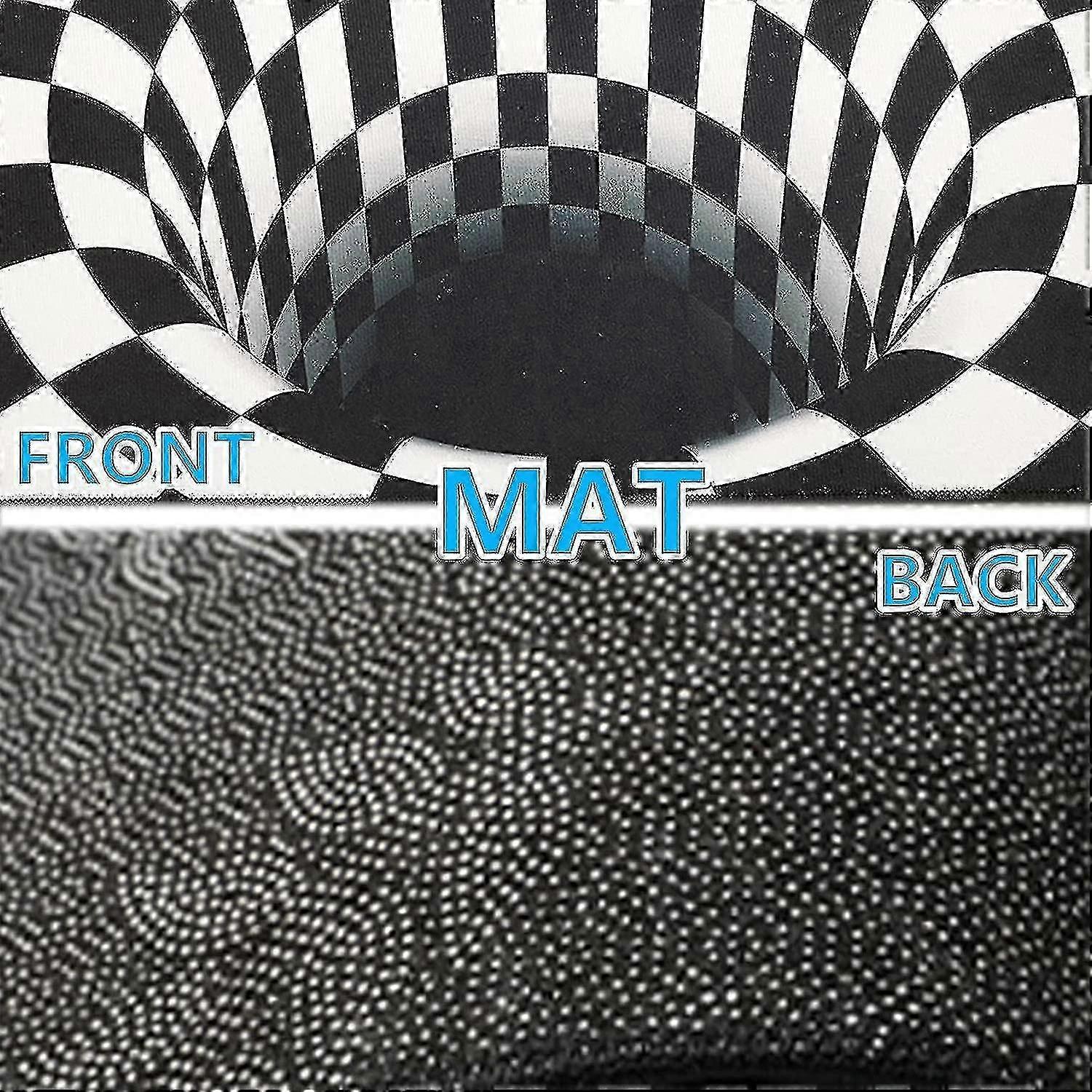 3d Carpet Bottomless Hole Optical Illusion Area Rug, Checkered Vortex ...
