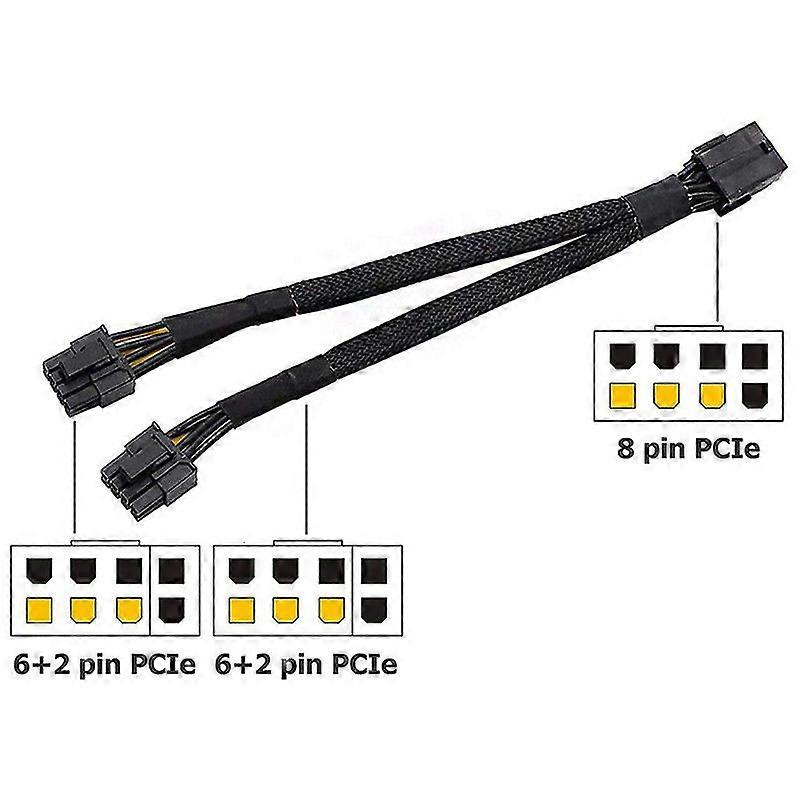 GPU Extension Cable PCIe 8 Pin Female to Dual 2x 8 Pin (6+2) Male PCI e ...