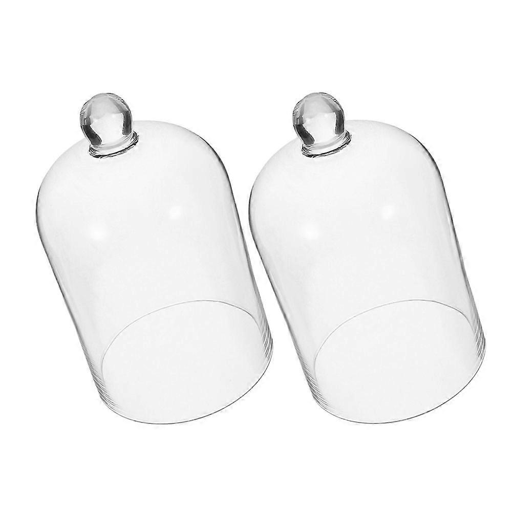2pcs Glass Cloche Display Dome For Preserved Flower Transparent Glass ...
