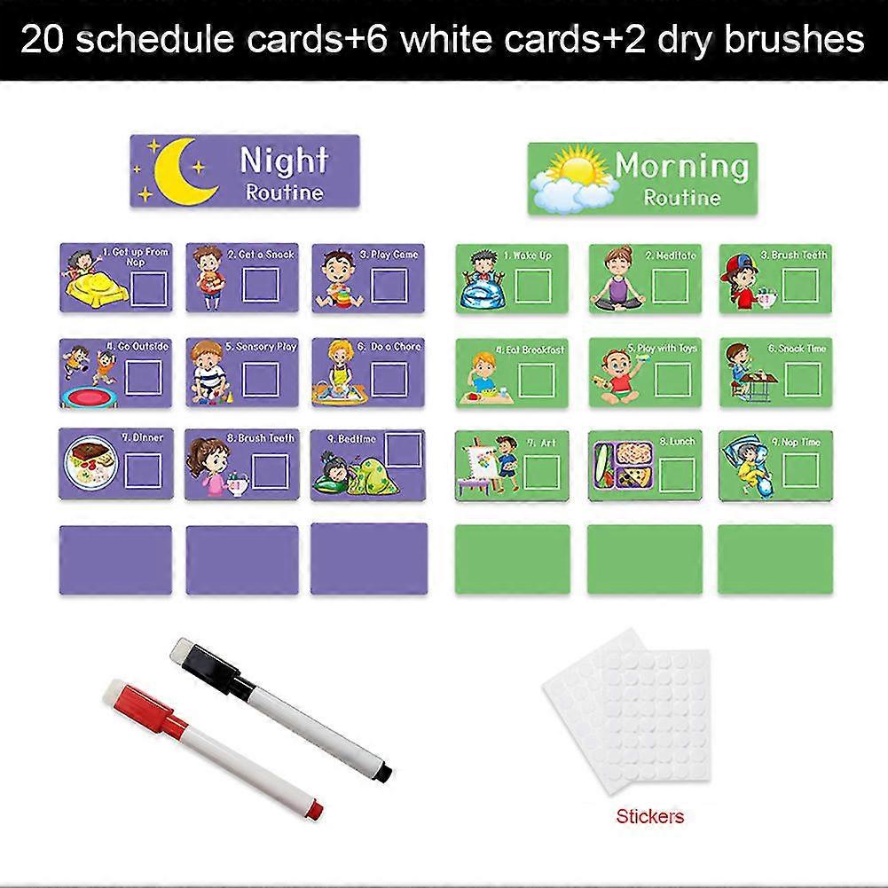 2026 Daily Routine Chart for Toddler 2 in 1 Morning Night Visual ...