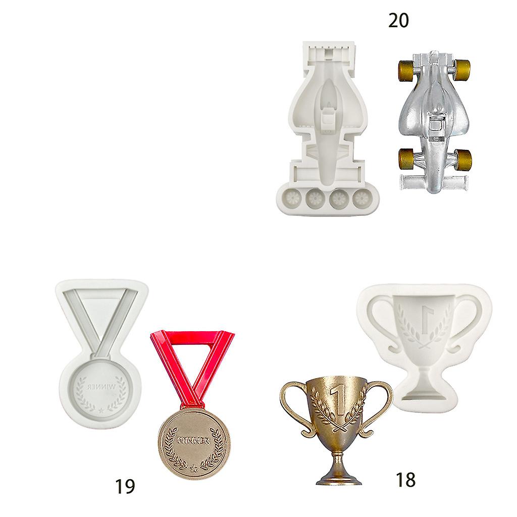 Silicone Baking Moulds 3D Trophy Medal Racing Shape Baking Tool DIY ...