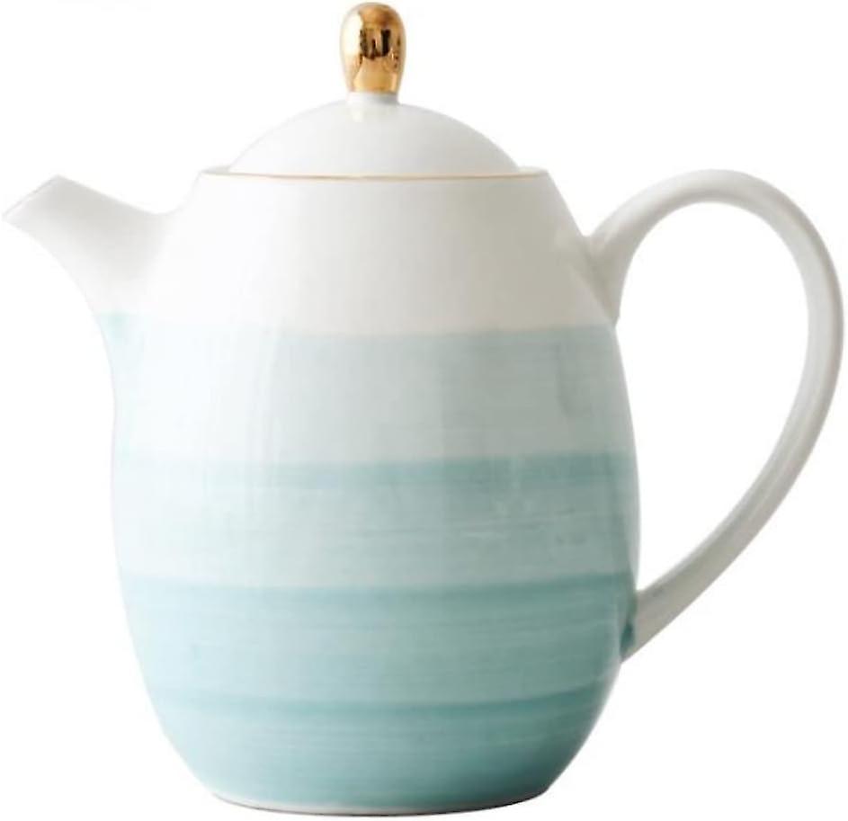 Blue Ceramic Teapot with Infuser and Lid - Ideal for Coffee, Afternoon ...
