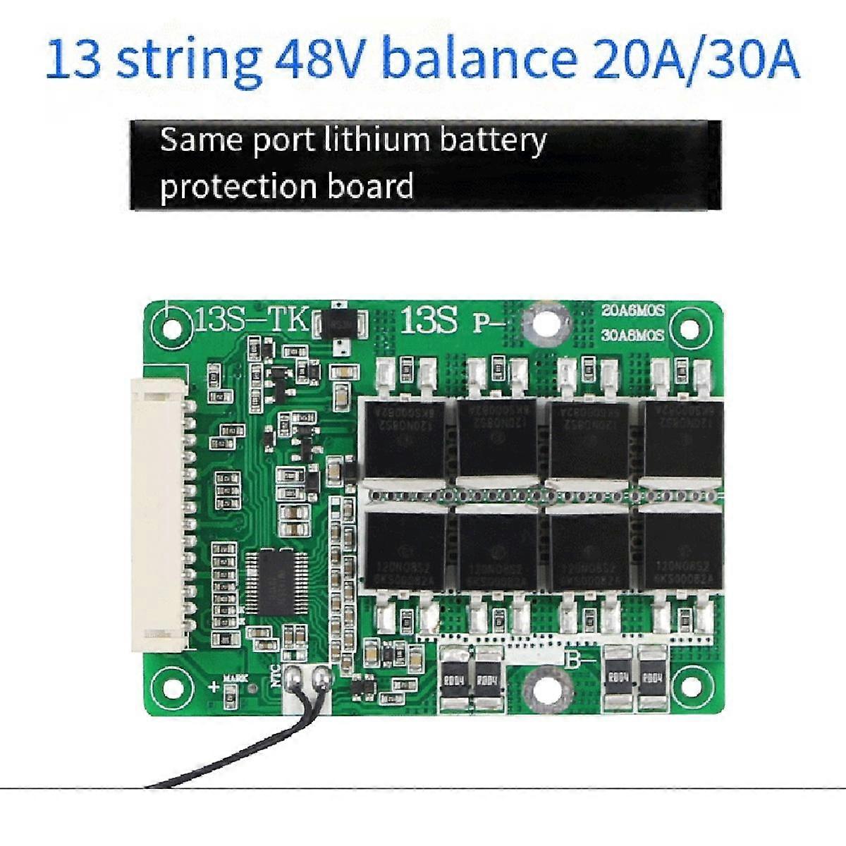 BMS 13S 30A 8MOS 18650 Lithium Battery Charge Balancer Equalizer Board ...