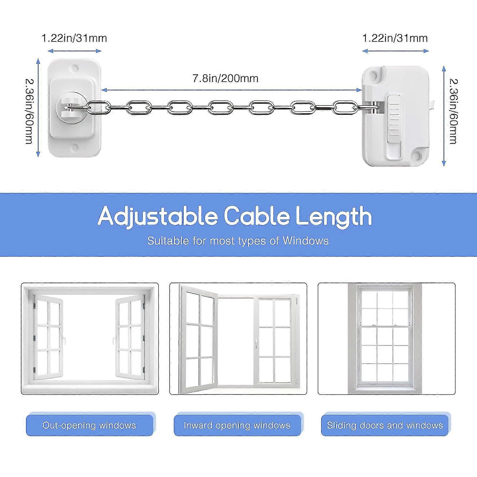 Window Locks, Self Adhesive Window Restrictor Locks for Child Pets ...