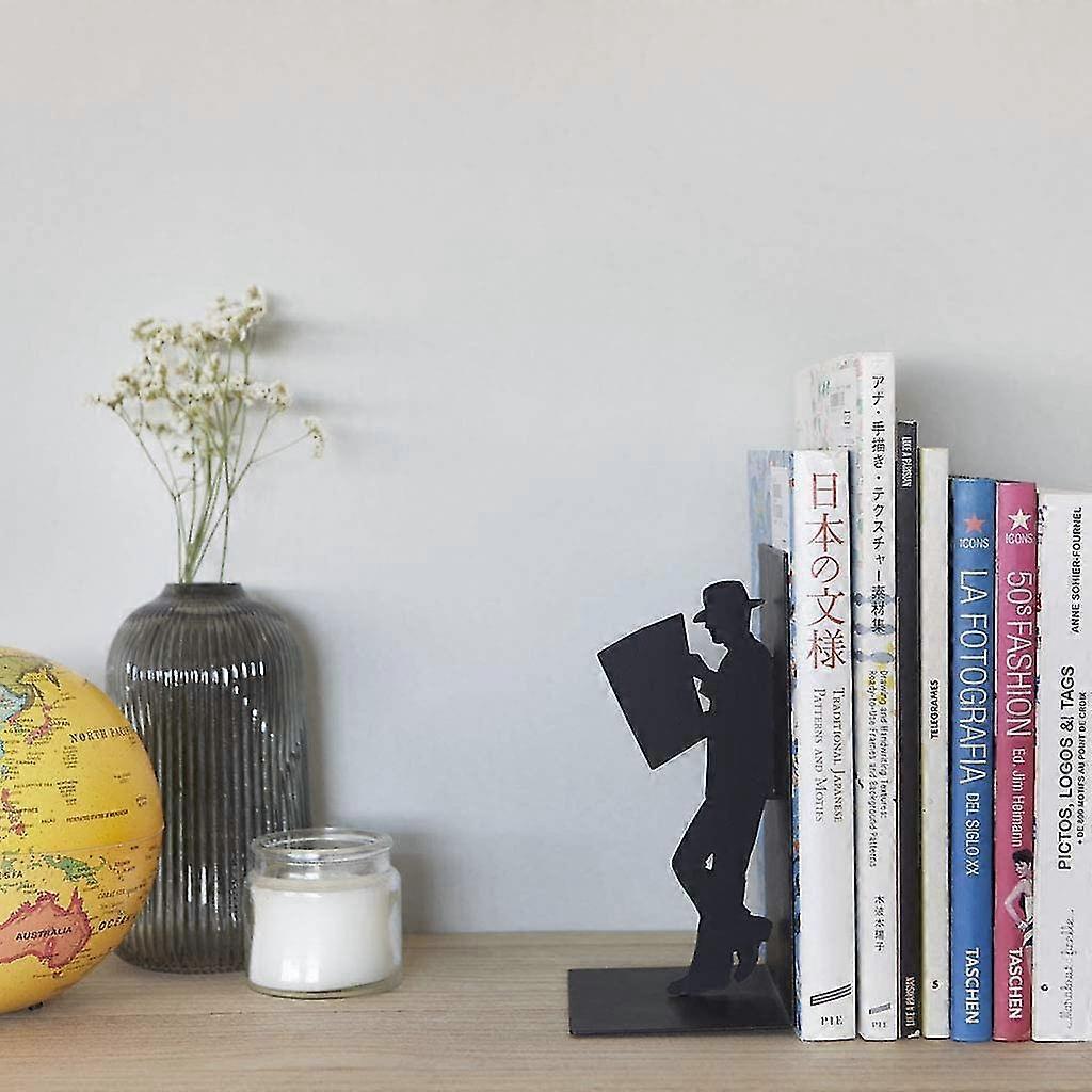 Decorative Black Metal Reader Bookends.-Yvan | Fruugo UK