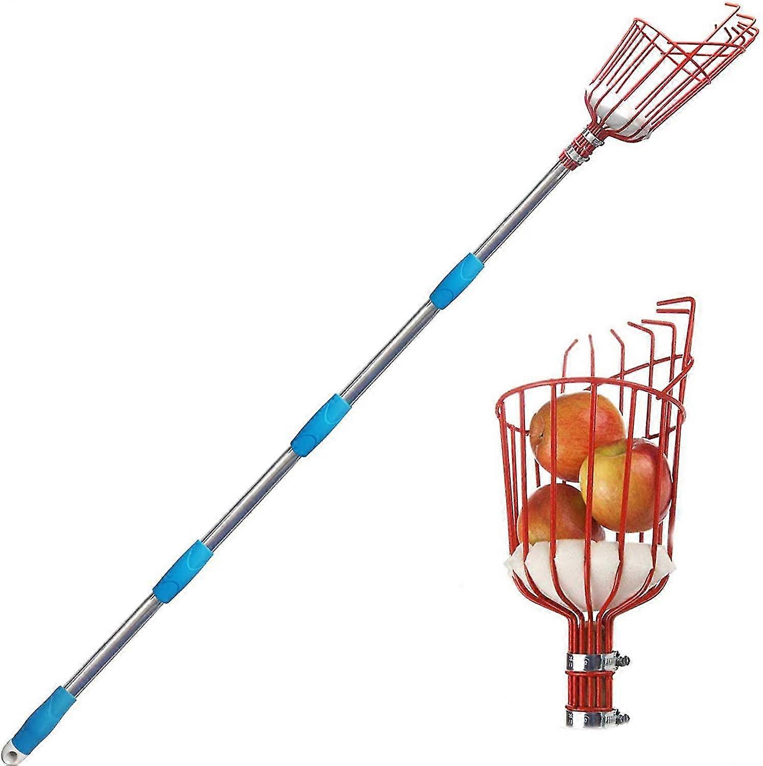 Fruit Picker Tool- Height Adjustable Fruit Picker With Big Basket ...