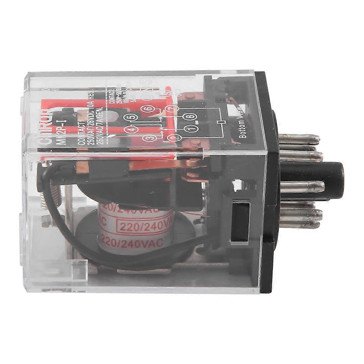 AC 220V/230V Coil Voltage PCB Power Relay 8 Pins DPDT 2NO 2NC MK2P-1 ...
